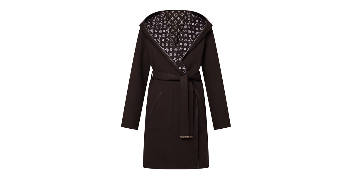 Cappotto a vestaglia reversibile con cappuccio e dettagli iconici ...