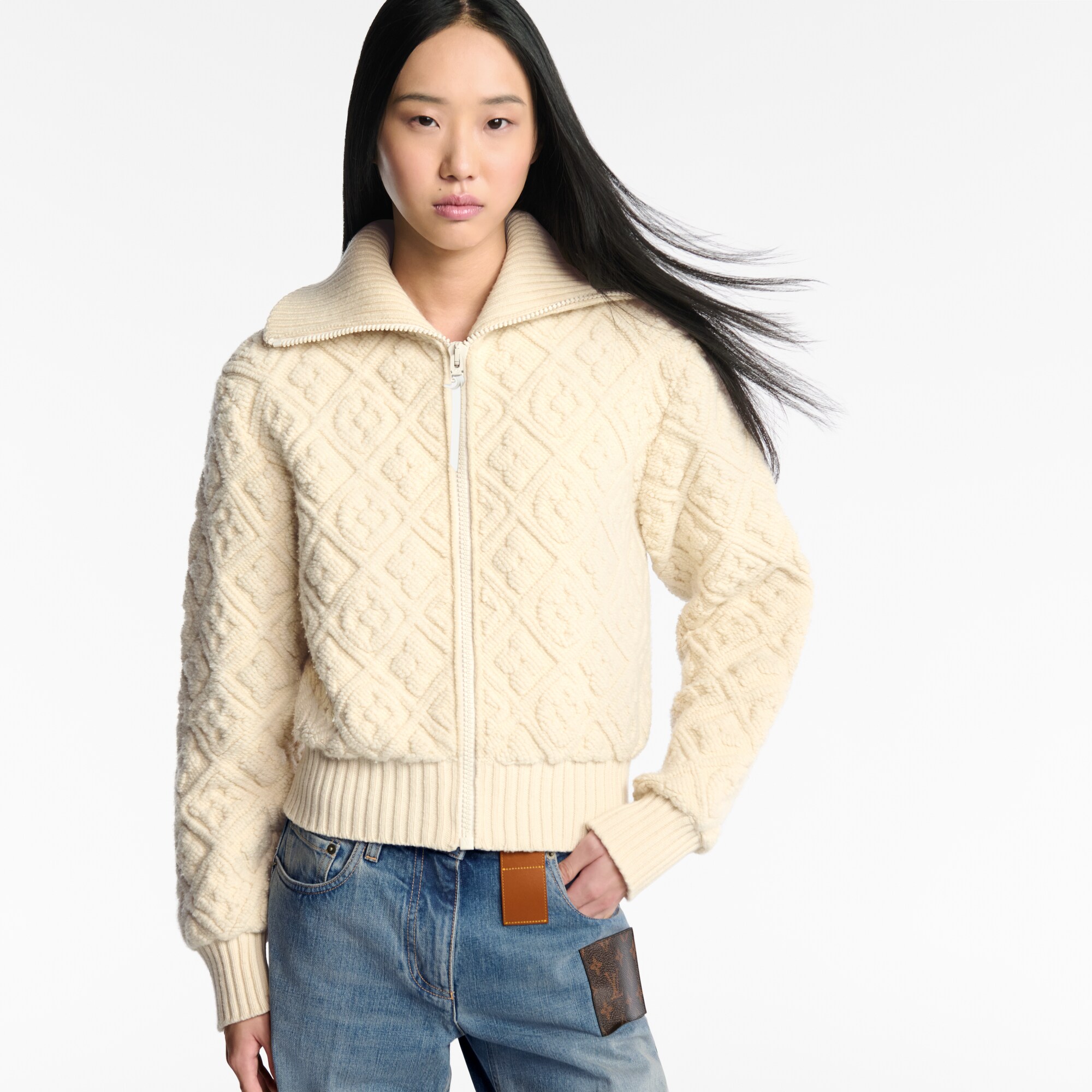 Giacca con motivo Monogram effetto shearling - Abbigliamento | LOUIS ...