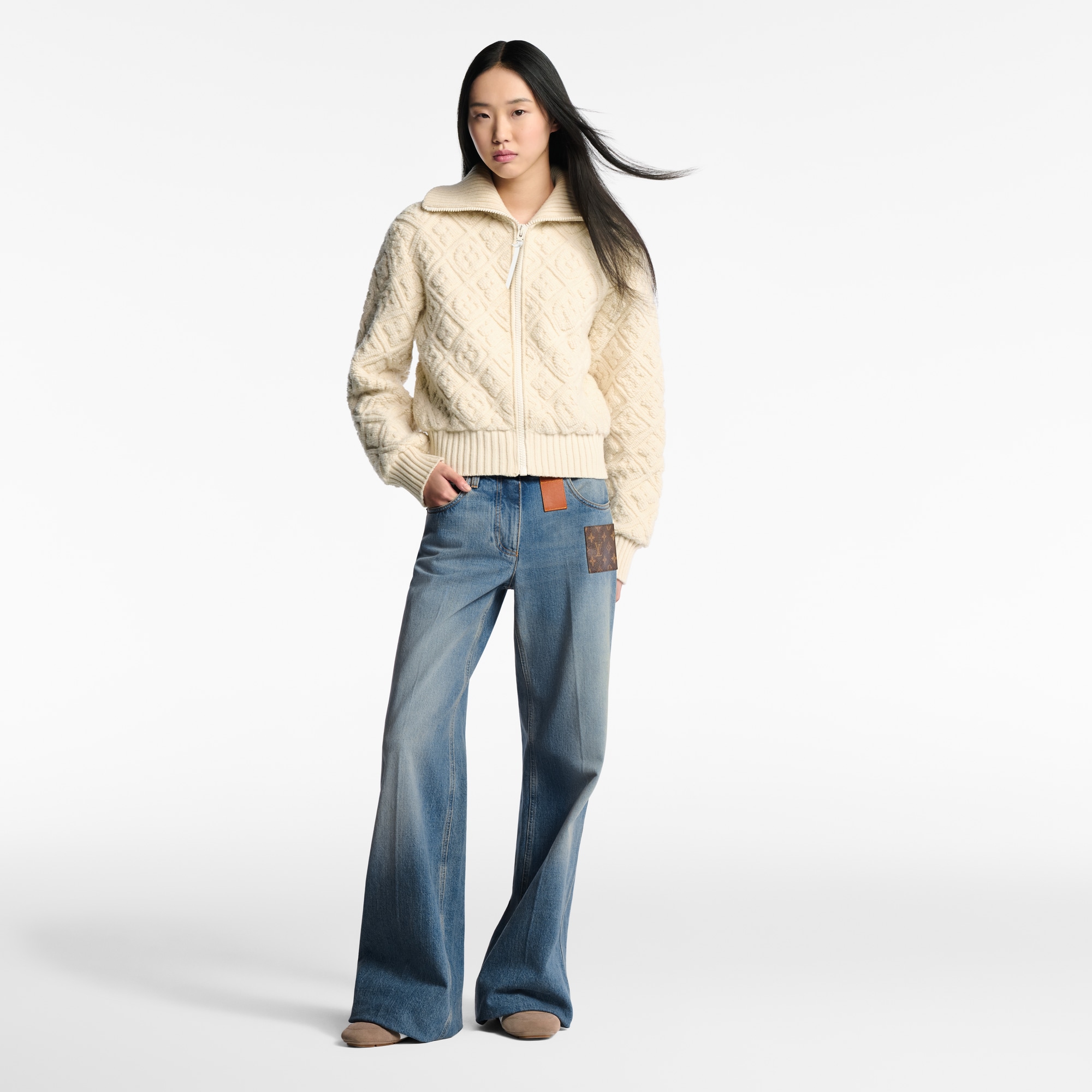 Giacca con motivo Monogram effetto shearling - Abbigliamento | LOUIS ...