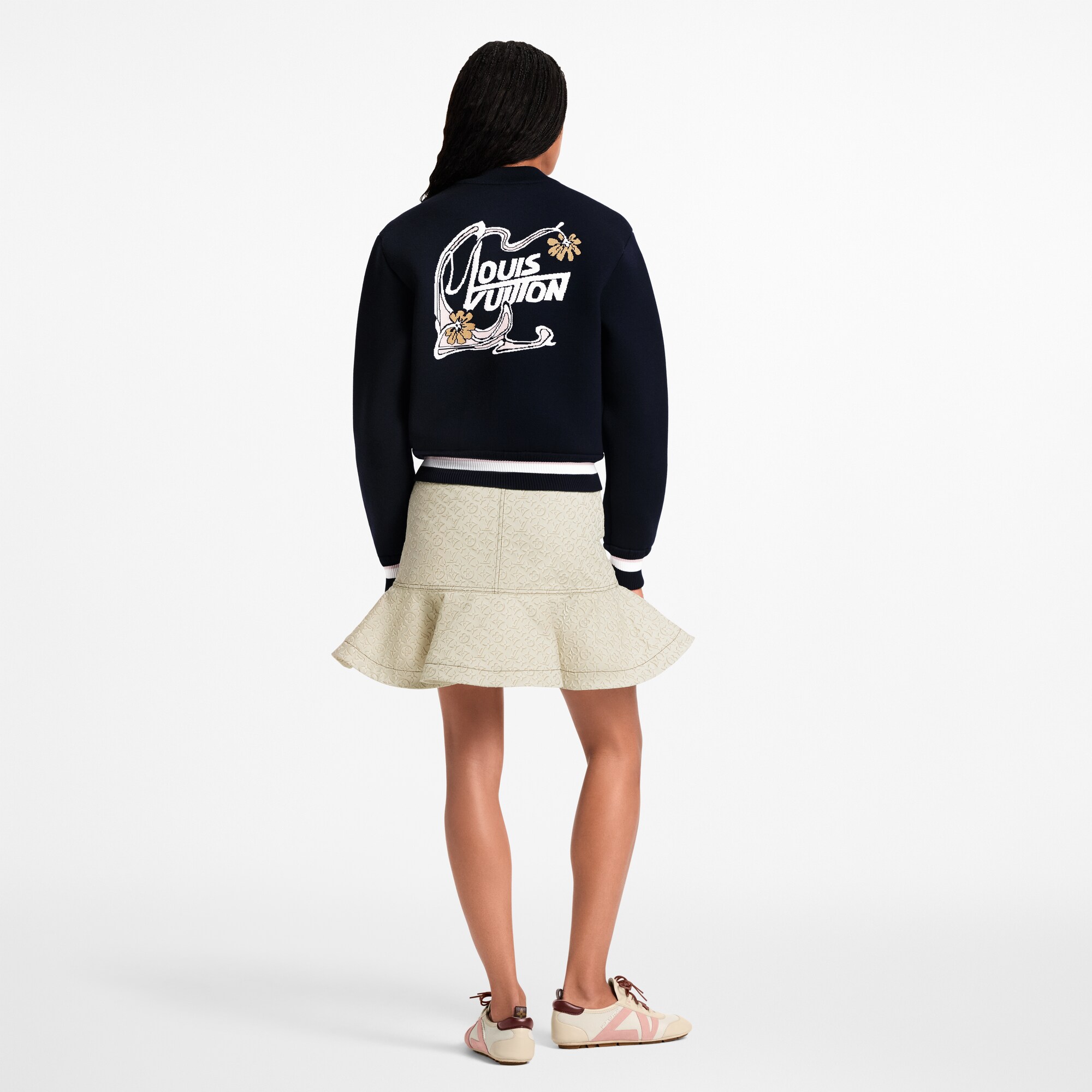 Gonna con fondo a balza e motivo Monogram 3D - Abbigliamento 1AJHBE ...