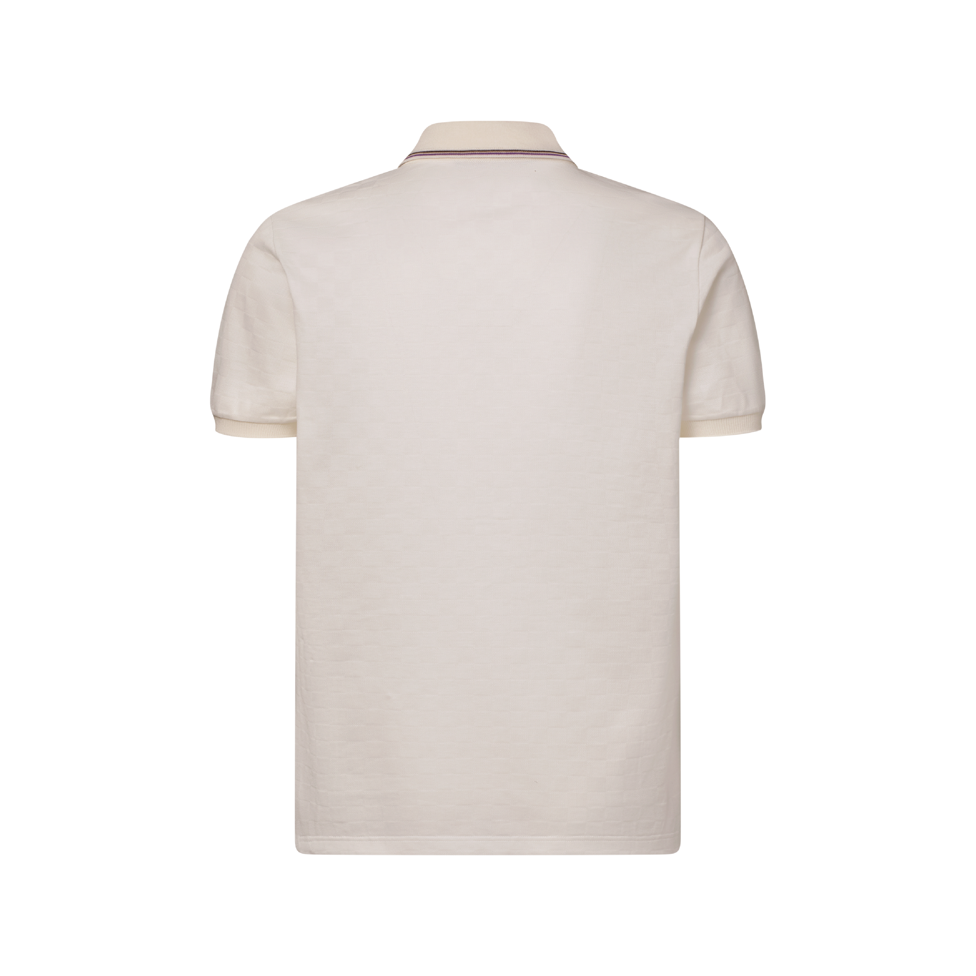 Polo a maniche corte in trama jacquard con motivo Damier ...